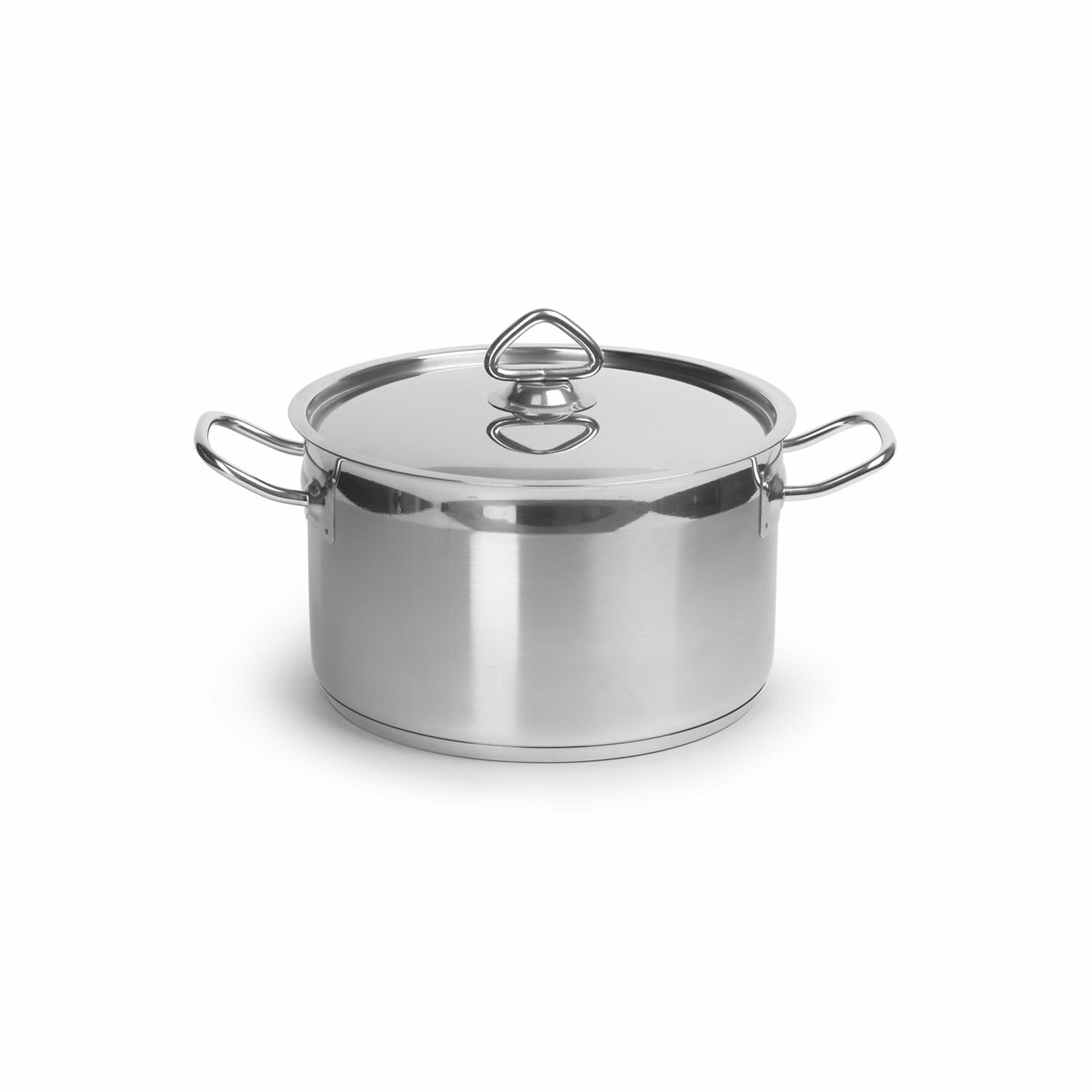 Кастрюля из нержавеющей стали 5,0л тройное дно металлическая крышка d-23,5см h-13см индукция