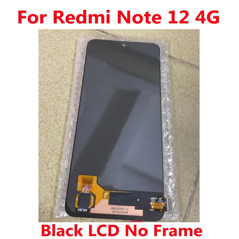 Новый Лучший Oled ЖК-дисплей для Xiaomi Redmi Note 12 4G, дисплей, сенсорная панель, дигитайзер в сборе, датчик + рамка, Мобильный экран LCD No Frame