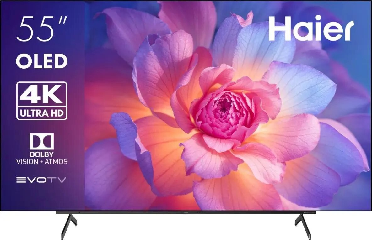 55" Телевизор HAIER S9, OLED, Ultra HD 4K, черный, смарт ТВ, Android