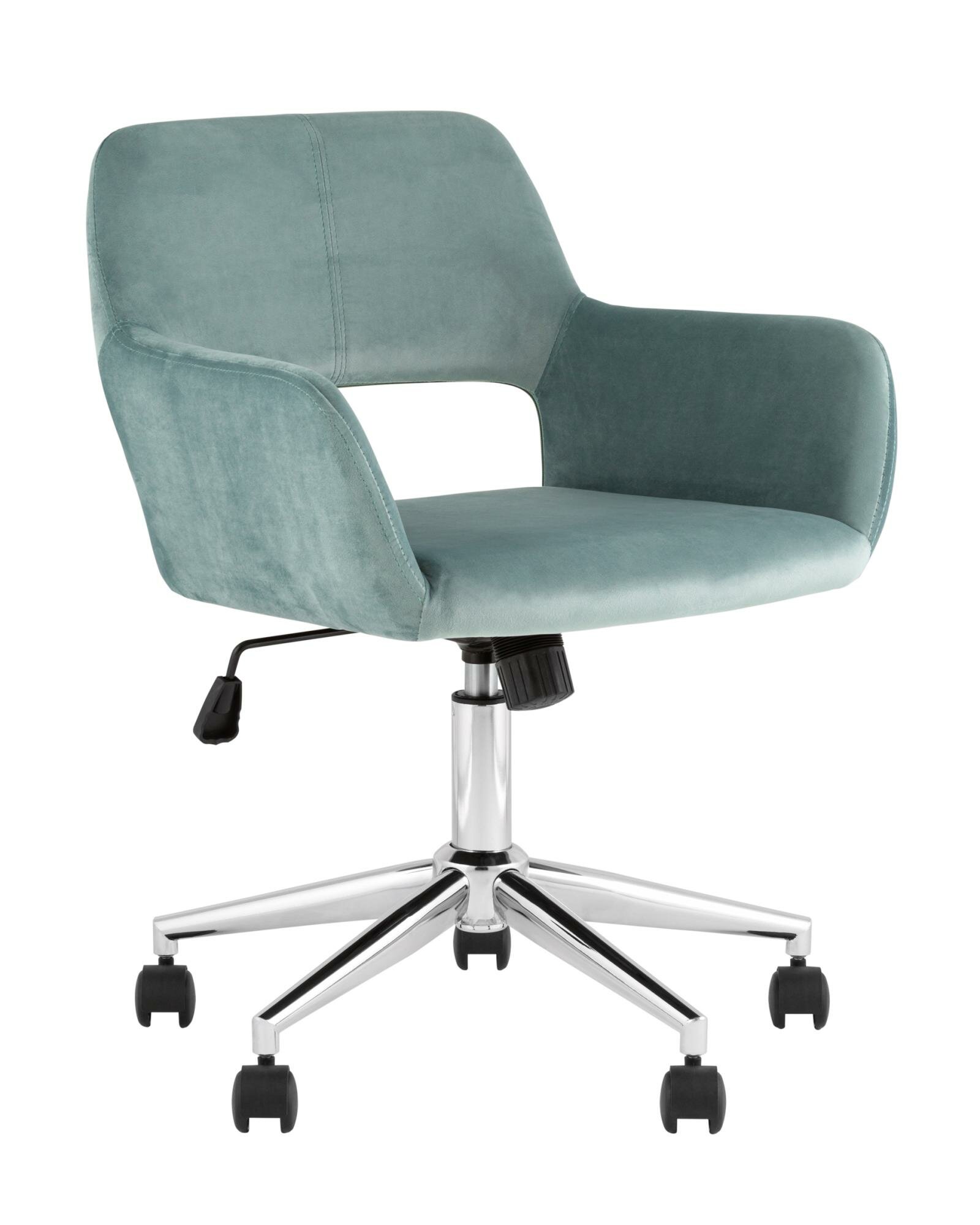 Кресло офисное ROSS STOOL GROUP зеленый, велюр, металл, мягкое сиденье, с подлокотниками