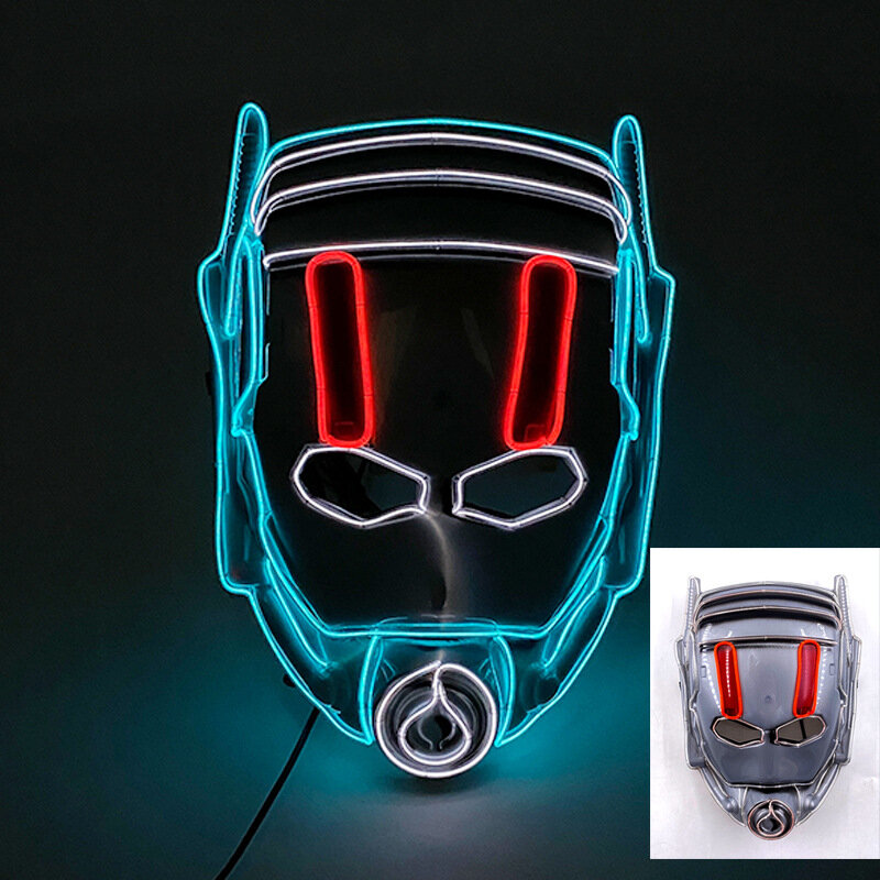 Маска "Мстители: Человек-муравей", трехцветная, LED, для Хэллоуина