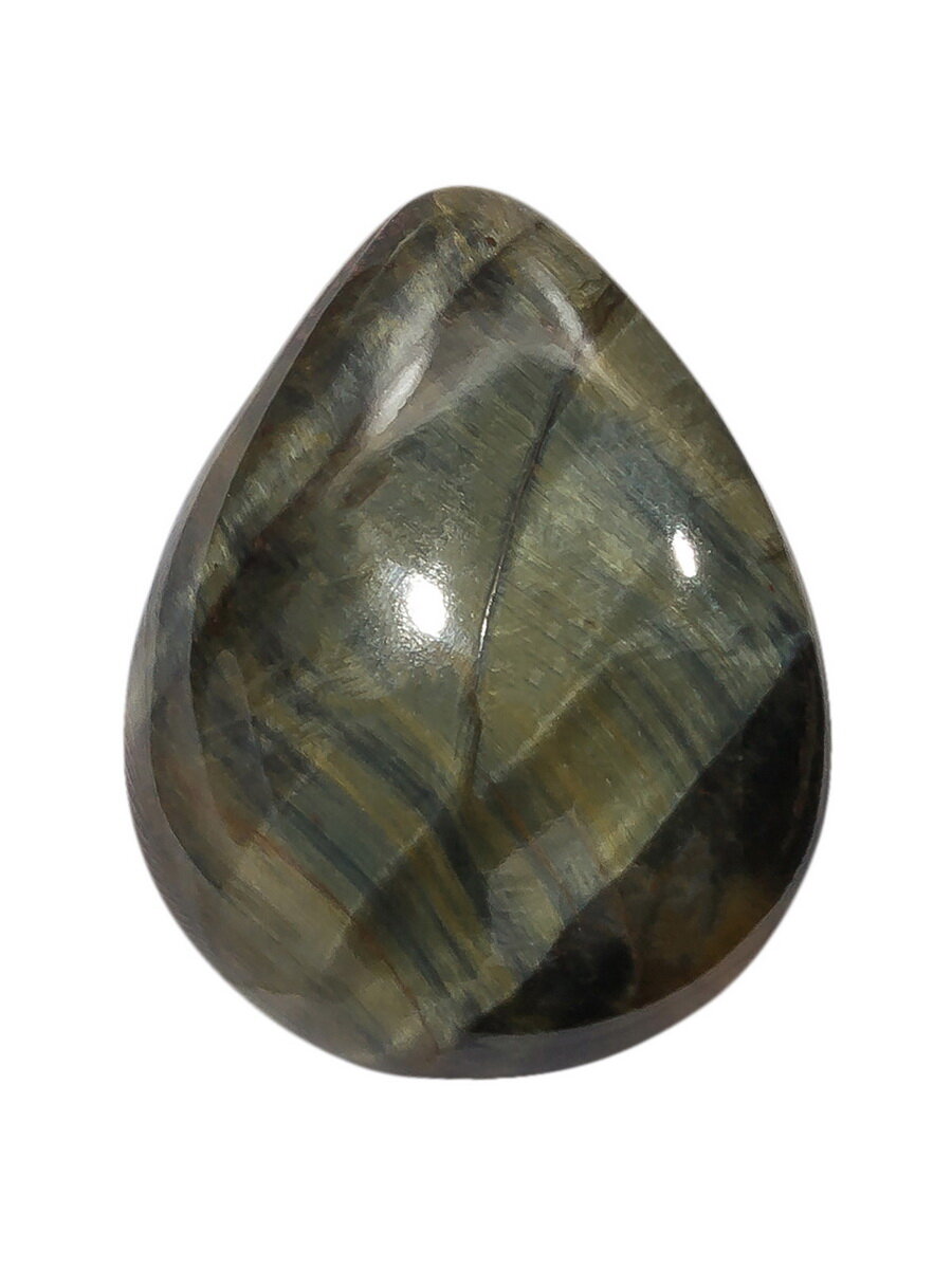 Кабошон Соколиный глаз 32х26х6 мм.