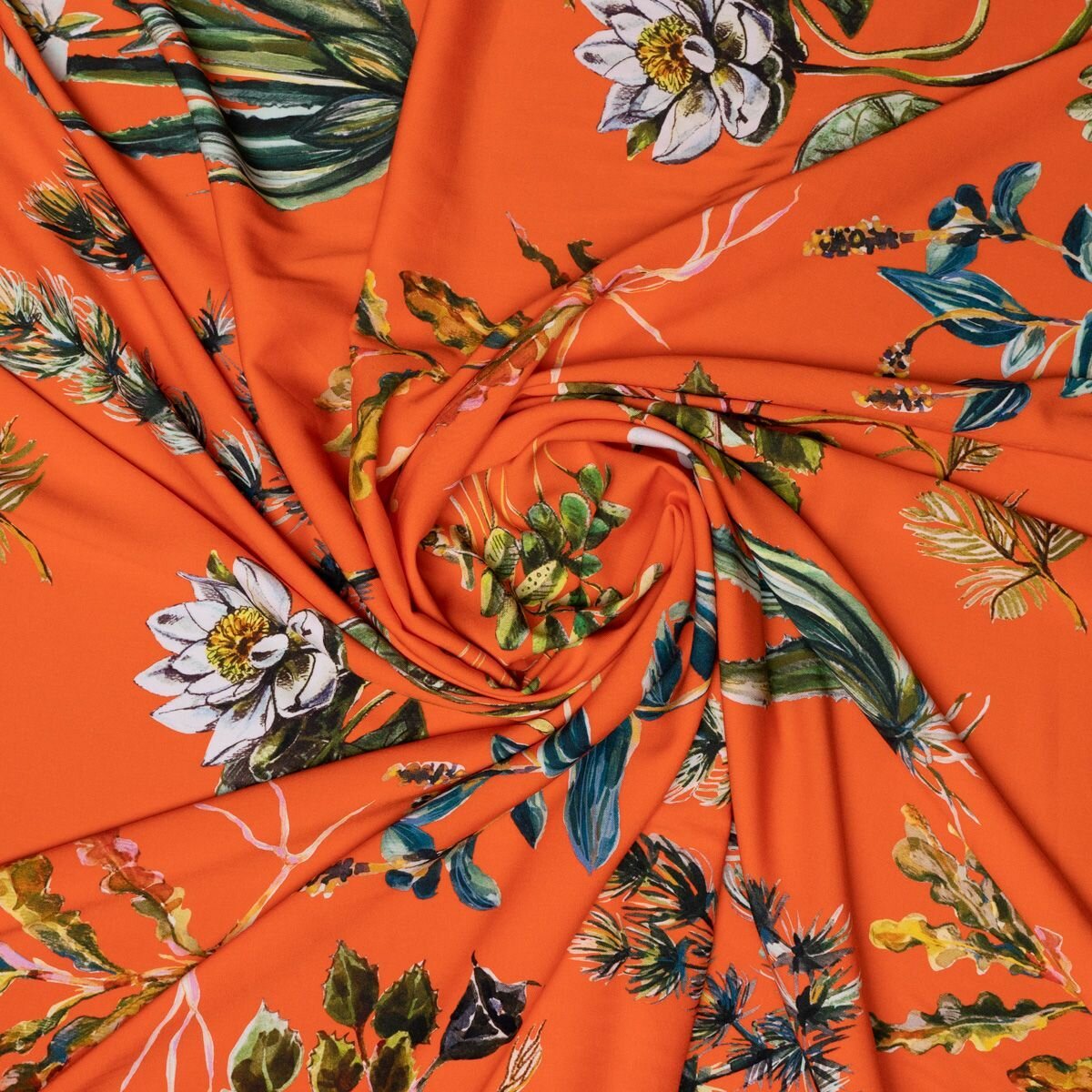 Ткань для шитья "Вискоза-Твил", 1,4x2 метра, плательная, оранжевая