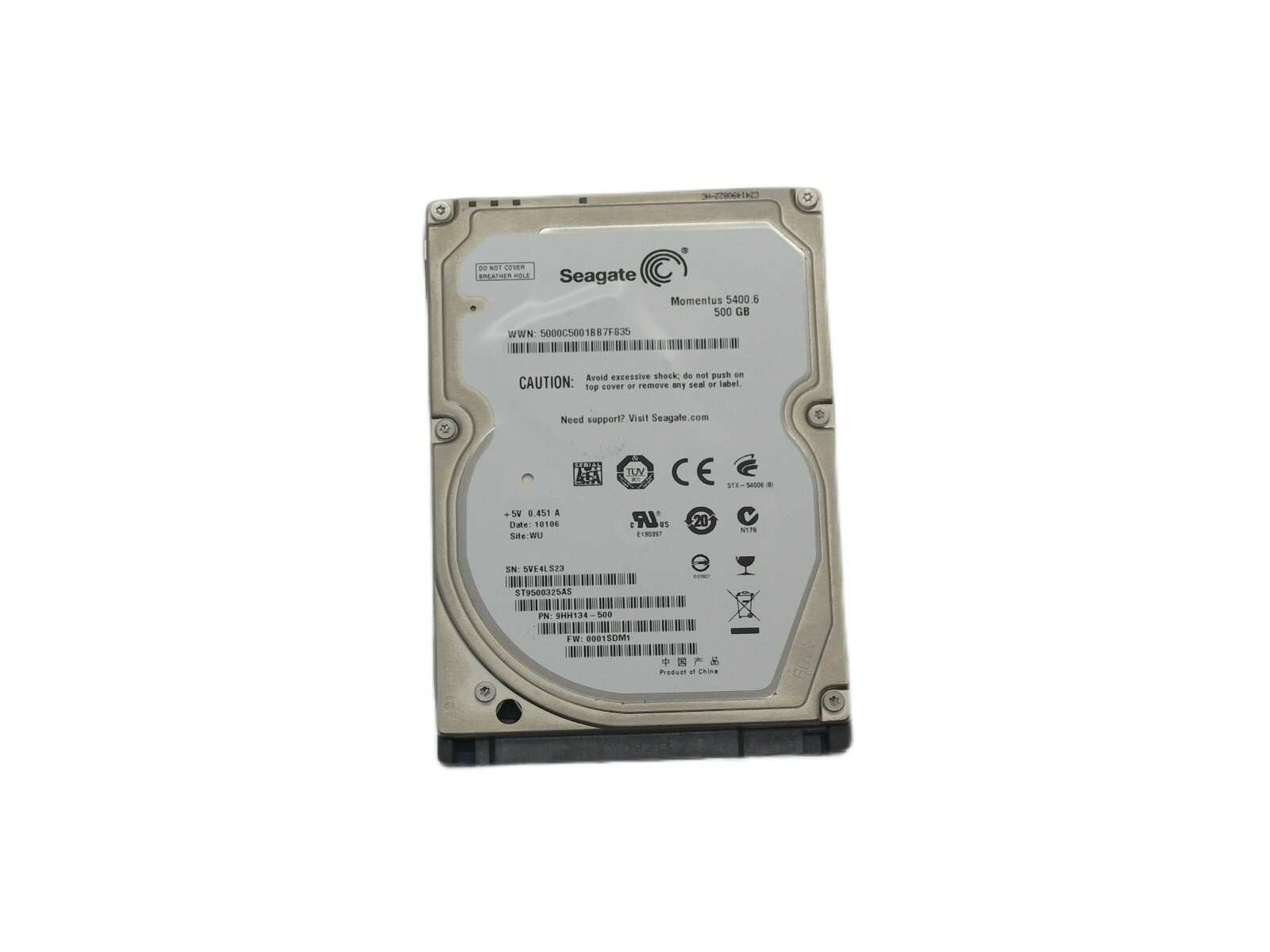 Жесткий диск 2,5" 500 GB Seagate ST9500325AS SATA