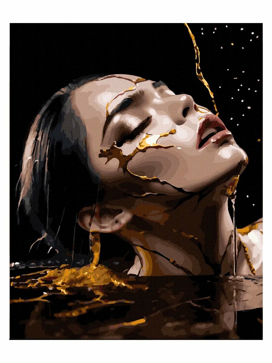 Картина по номерам 40x50, золотая поталь, "Золото ночи". Kubanstar