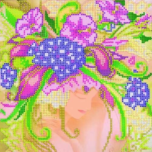 Схема для вышивания бисером Девушка Лето