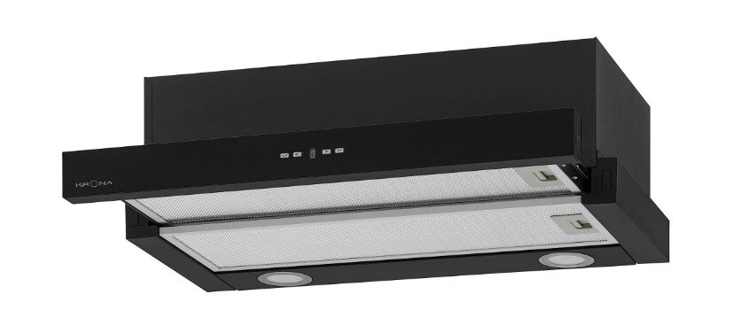 Вытяжка телескопическая Krona KAMILLA TK 600 BLACK (1 мотор), 950 куб. м/час, ширина 59.6 см, черный, Китай