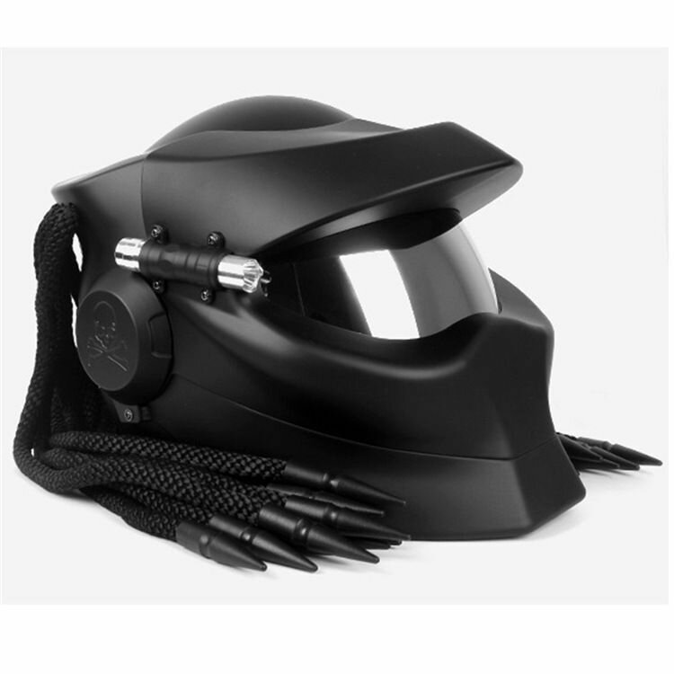Мотоциклетный шлем Iron Warrior Predator — полный шлем из матового ABS с винтажным дизайном «косички» в стиле Harley, защита и харизма