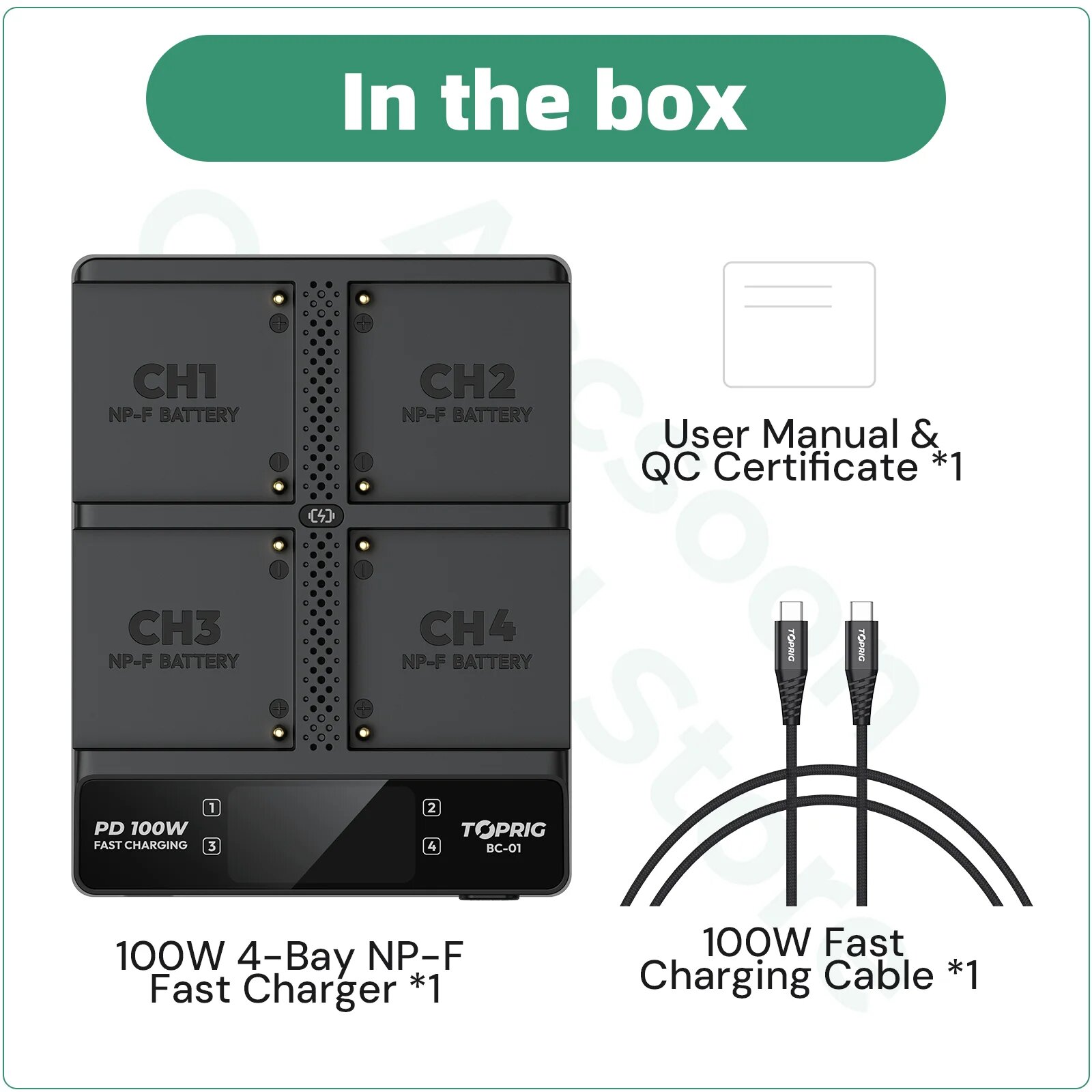 ACCSOON 100W Зарядное устройство для аккумуляторов NP-F Fast Charger