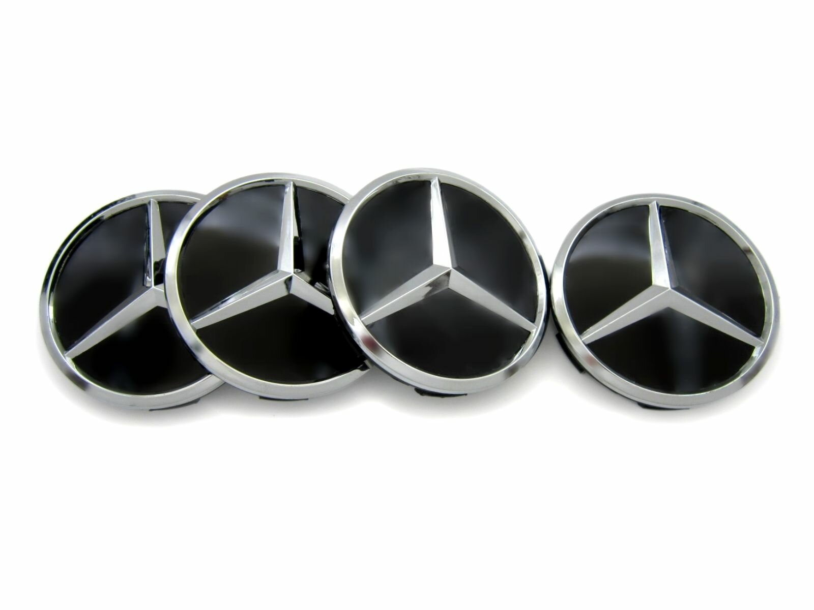 Колпачки, заглушки на литые диски Мерседес 60/56/9 Black 4 шт.