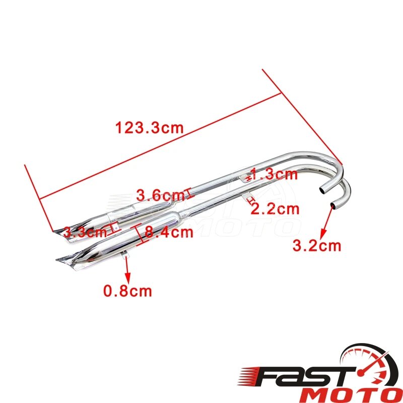 Глушитель выхлопа в стиле ретро «рыбий хвост» для BMW K750 KS750 M1 M72 R71 R12 Dnepr URAL 750cc, выхлопные трубы в сборе, глушители, Белый, Многоцелевой
