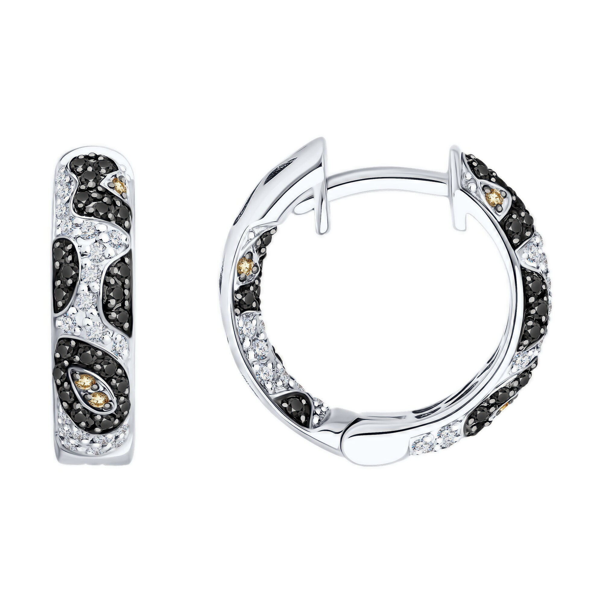 Серьги, белое золото, 585 проба, бриллиант