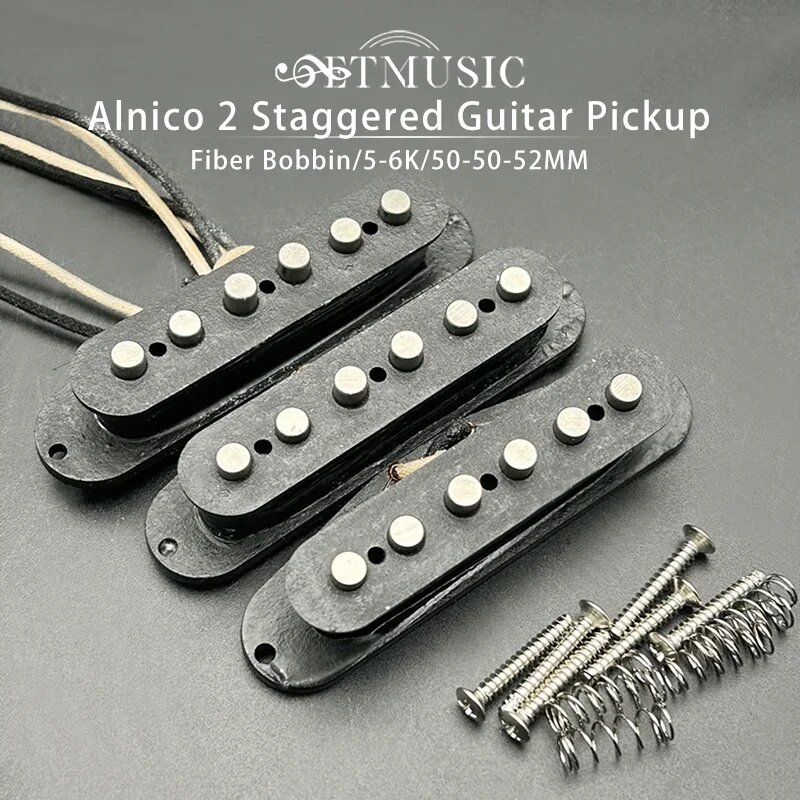 GETMUSIC Alnico 2 средний пикап для гитары, Yellow Cover 1 Set