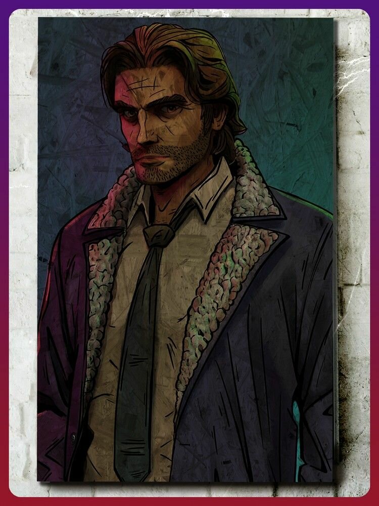 Картина интерьерная на рельефной доске Игры The Wolf Among Us (Волк среди нас, Бигби, сказки, оборотень, PS, Xbox, PC, Switch) - 62412166