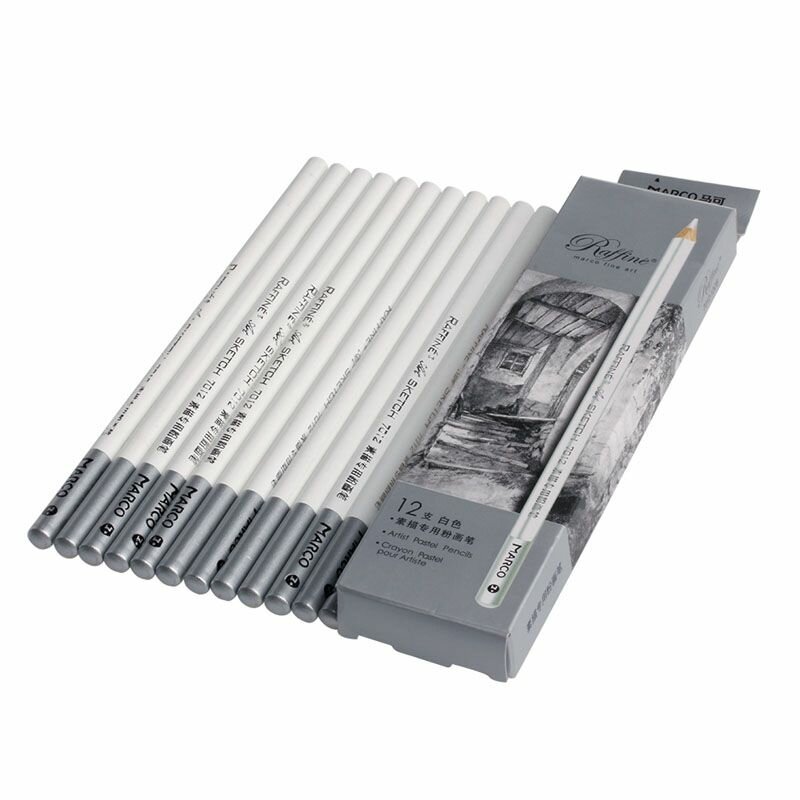 Набор пастельных карандашей для рисования, Белый