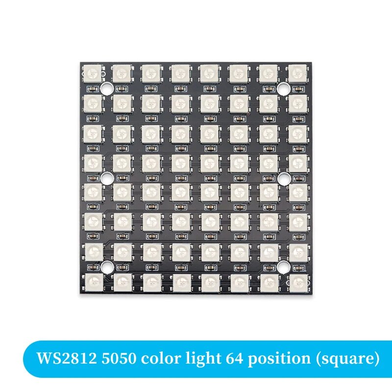 RGB светодиодная кольцевая лампа WS2812 Diy Kit 1pcs, Square 64Bits