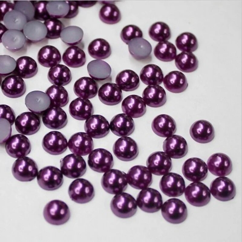 Искусственный жемчуг TPSMOC 3/4/5/6/7/8/10 мм Фиолетовый, 4mm 1000pcs, Deep Purple