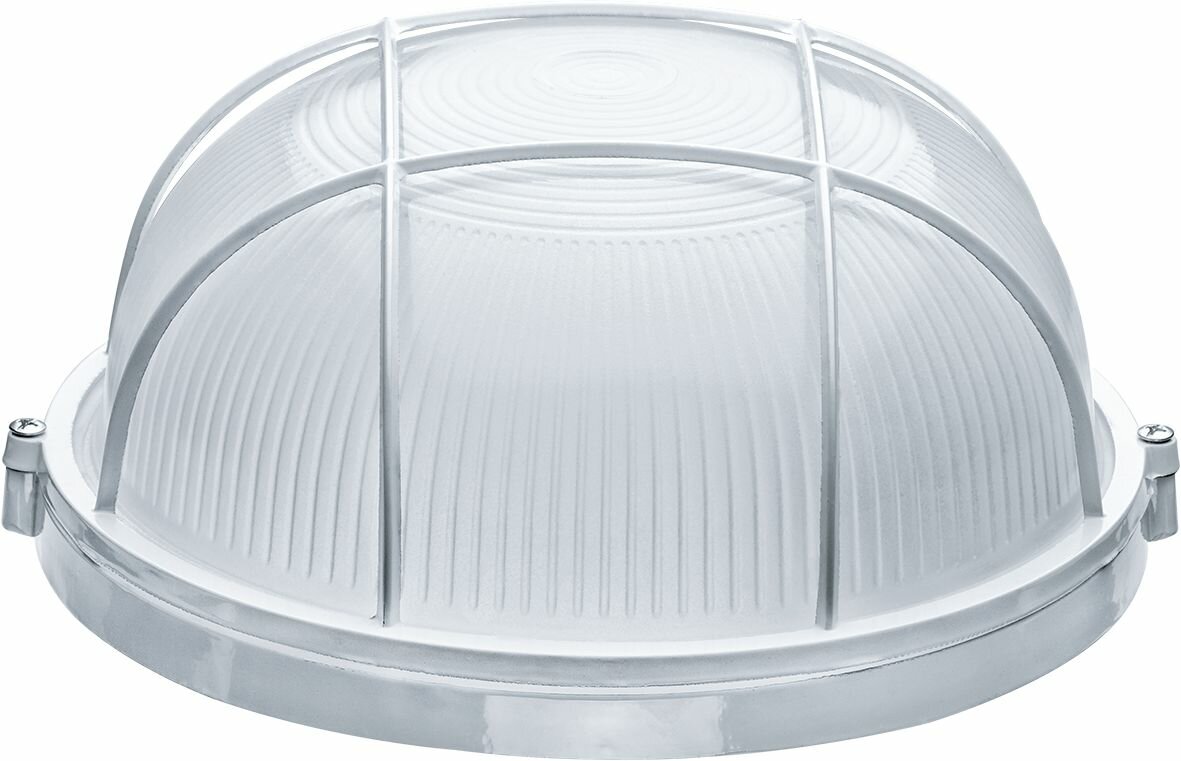 Светильник влагозащищенный Navigator NBL-R2-100-E27/WH НПБ 1102 (Белый круг с решеткой) 100Вт IP54 94807