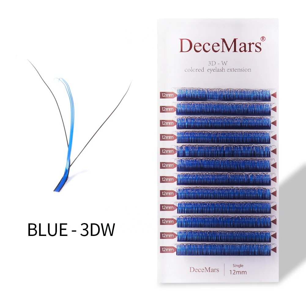 ДеceMars Blue 3D W ресницы D изгиб 8-12 MIX