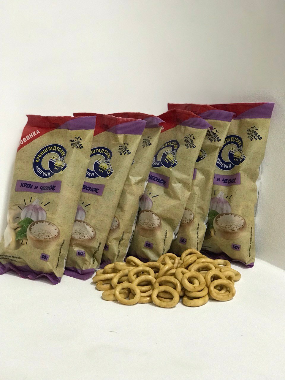 Сушки Кронштадские колечки с чесноком и хреном