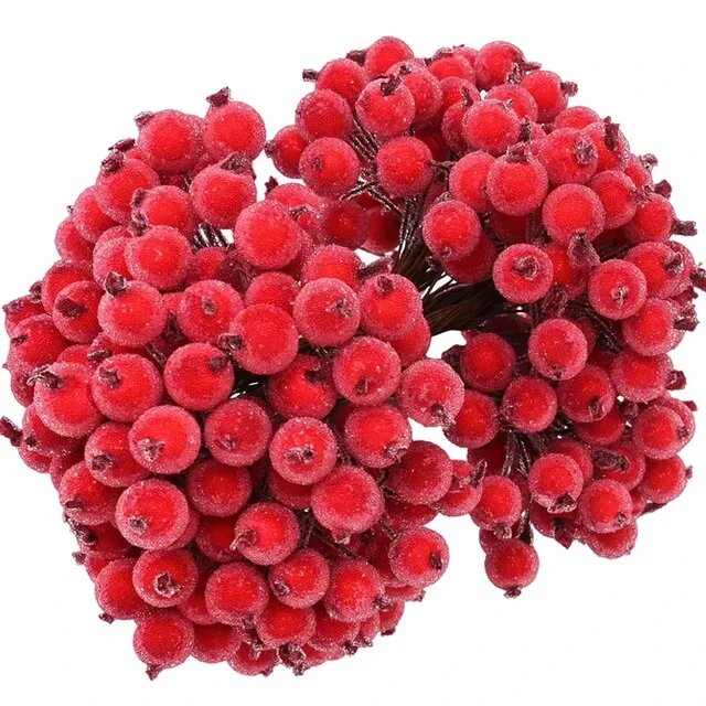 Искусственные ягоды Рождественский Холли 20pcs(1 bunch), Red