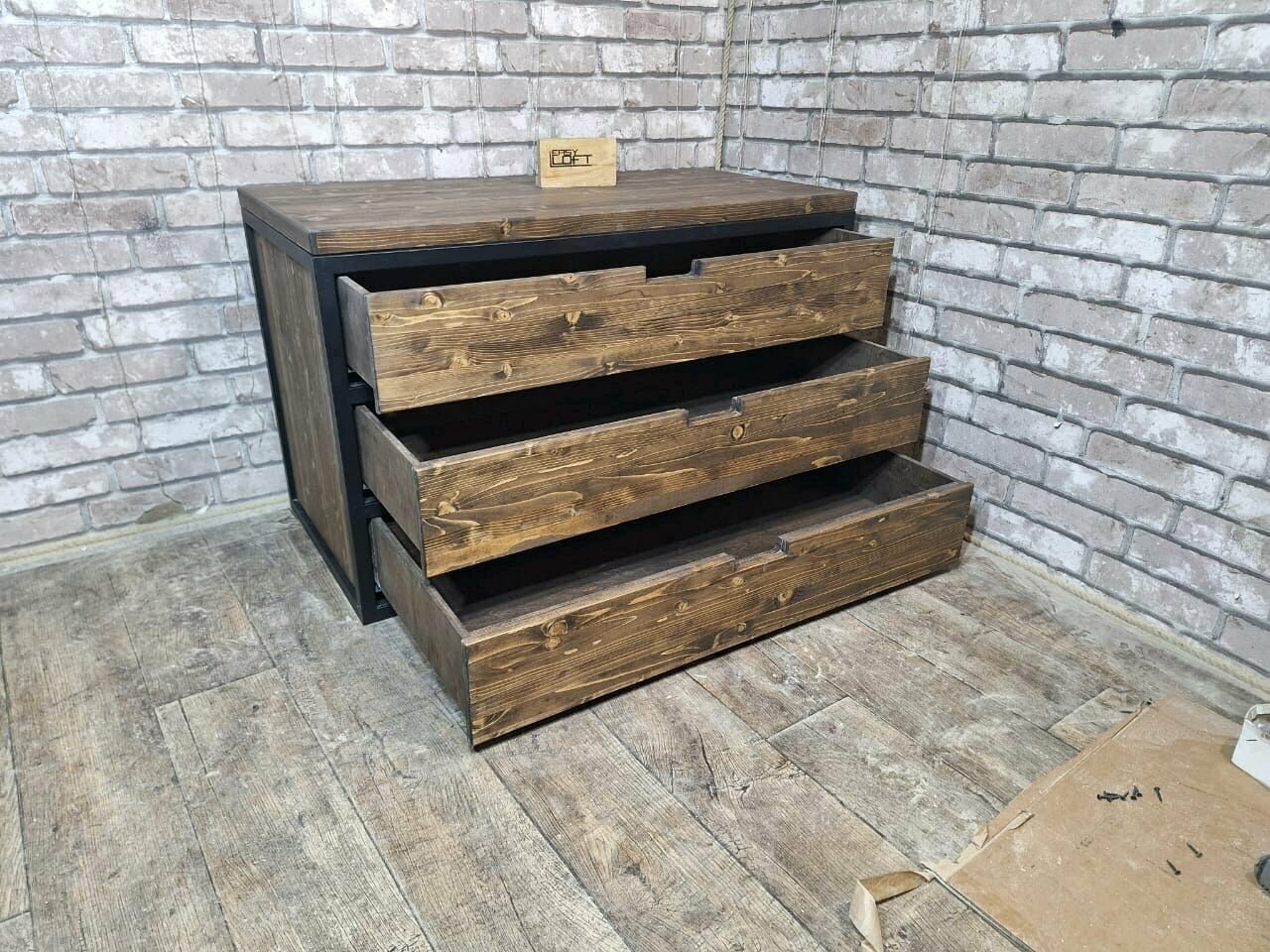 Комод "EasyLOFT" в стиле лофт с ящиками, 120х60х75 см.