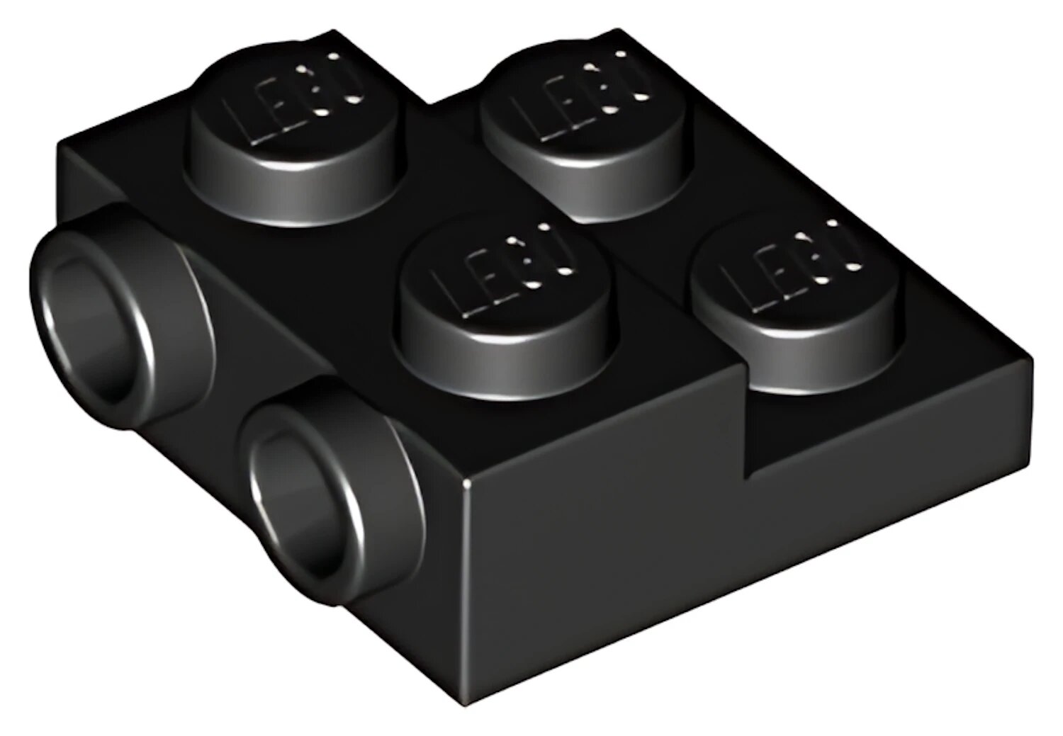 Деталь LEGO Пластина Lego Plate, Modified 2 x 2 x 2/3 with 2 Studs on Side 99206 Black U