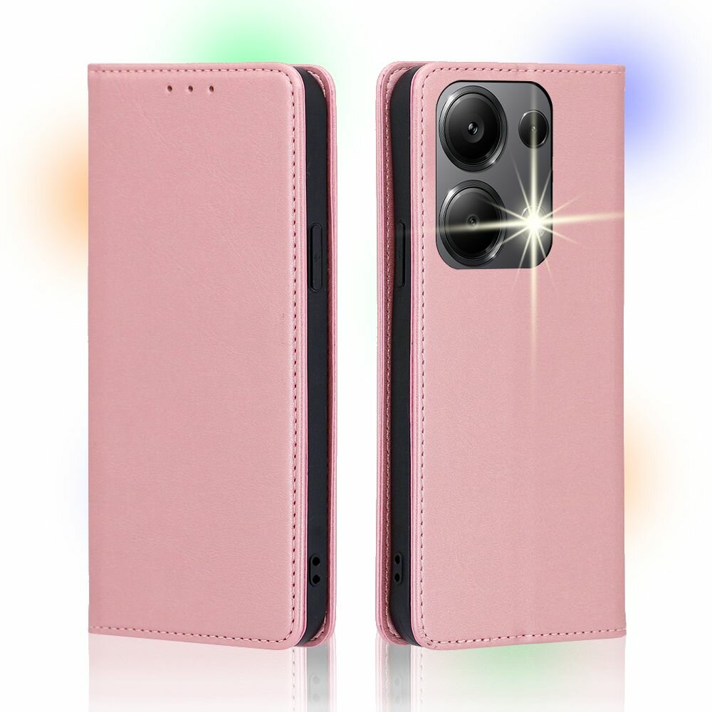Чехол книжка на Xiaomi Redmi Note 13 Pro 4G / Poco M6 Pro 4G/ Чехол подходит для Сяоми Редми Ноут 13 Про 4g / Сяоми Поко М6 Про 4Г, Ксиаоми, Новый, флипом, магнитным замком, розовый