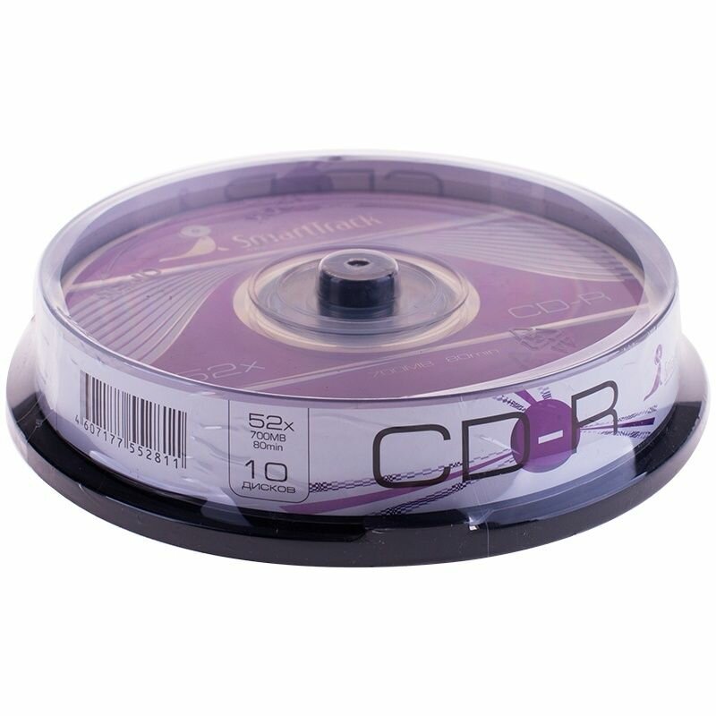 Диск CD-R Smart Track 700Mb, 52 х Cake box, 10 шт (ST000148)