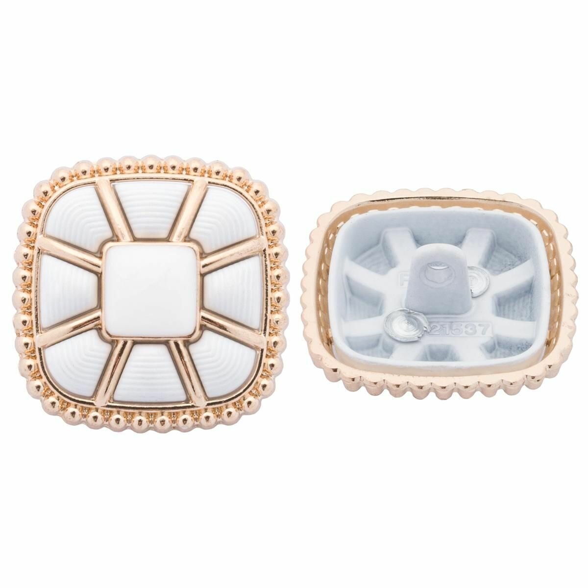 Пуговицы для одежды айрис 36 L/23 мм, на ножке, металл золото-белый, 10 шт (MP07)