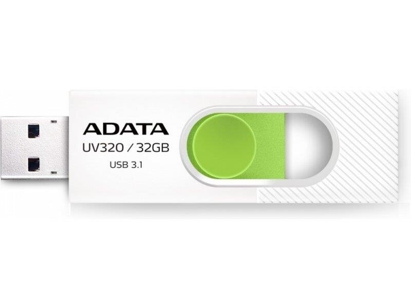 Флеш накопитель 32GB A-DATA UV320, USB 3.2, белый/зеленый