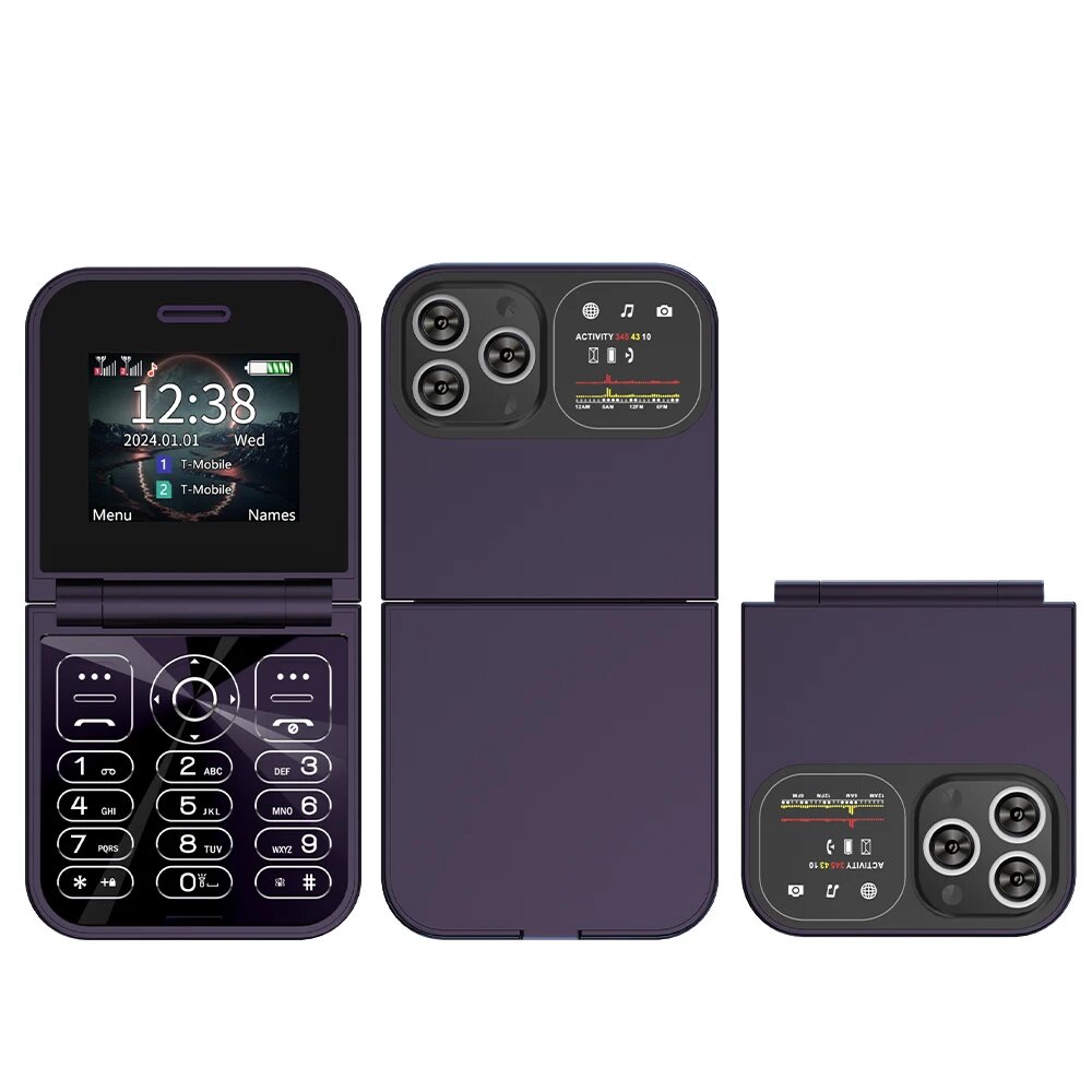 SERVO F15 Mini 2G GSM Flip Mobile Phone Dual SIM Standby Magic Voice Blacklist Call Recording FM Radio Compact Folding Cellphone