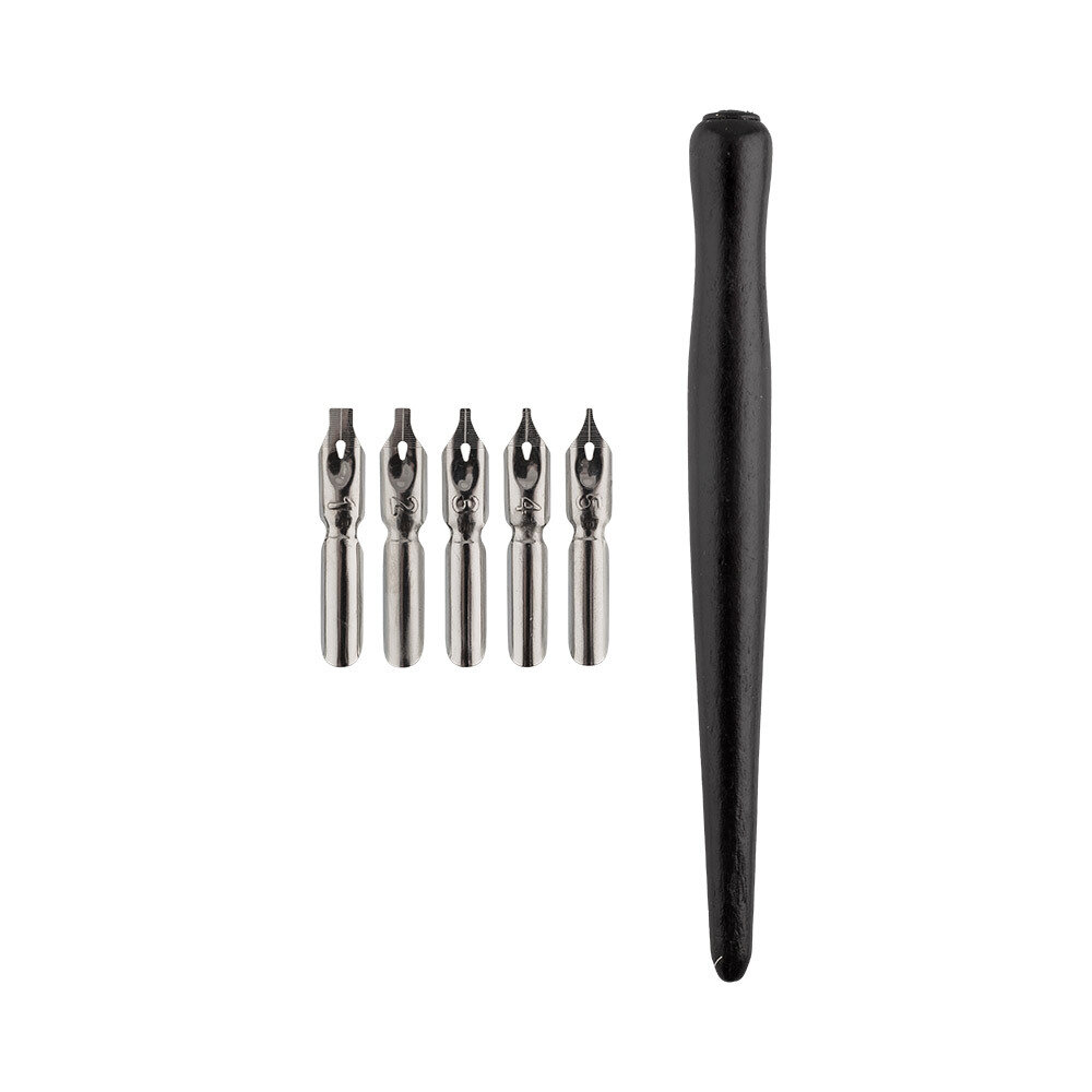 VISTA-ARTISTA Littera набор перьев для каллиграфии с держателем, 16.8 см, 5 штук и деревянная ручка, VPH-05