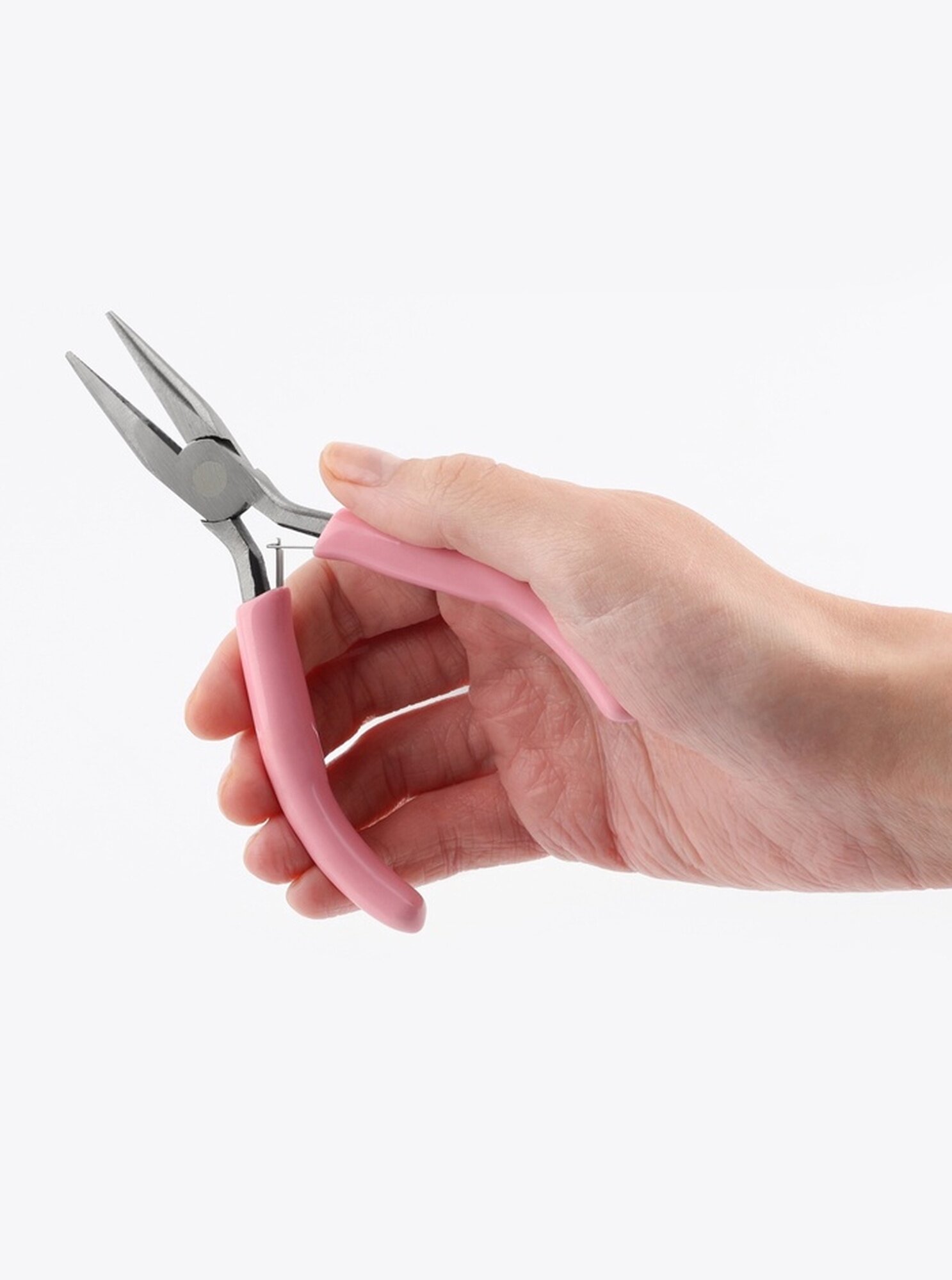 Тонкогубцы с зазубринами, для рукоделия, 12,5 × 6,5 см, цвет серебряный/розовый