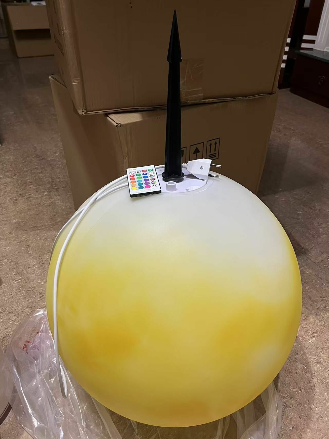 Светящийся led шар rgb 50 см, от аккумулятора и источника питания 220V