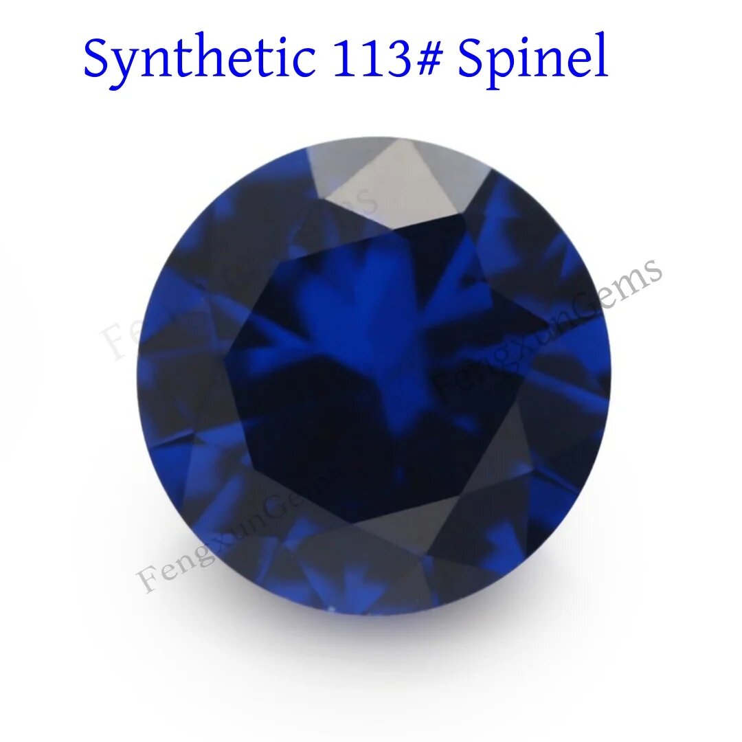 Синтетические бусины шпинель RUIXUNGEM круглые 1,0-15 мм сапфировые 4.5mm 20pcs