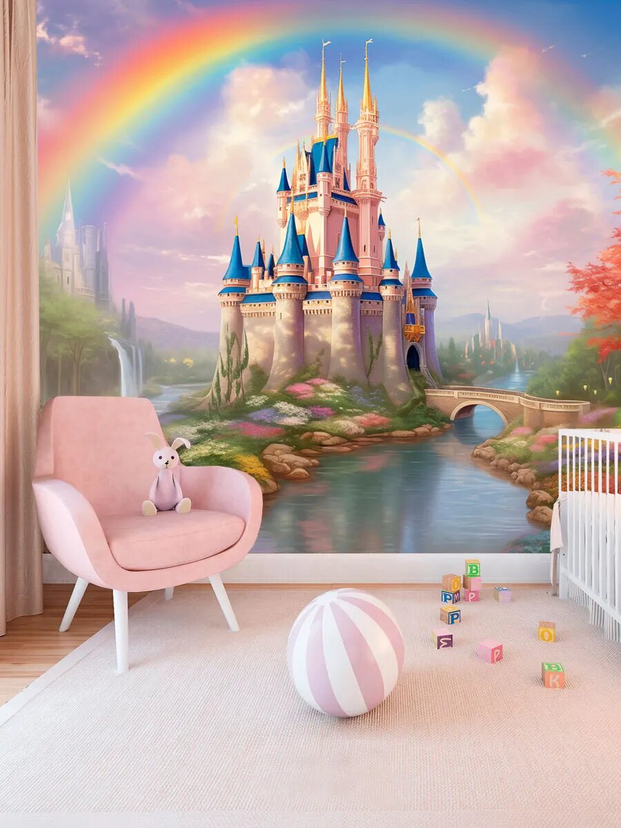 Фотообои флизелиновые детские Замок 300х270 см