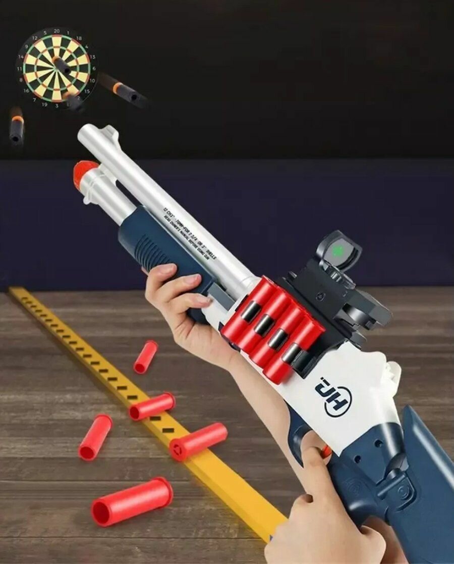 Игрушечное помповое ружье 76 см дробовик мягкие пули пушка / Винчестер с реалистичной стрельбой и перезарядкой гильзами