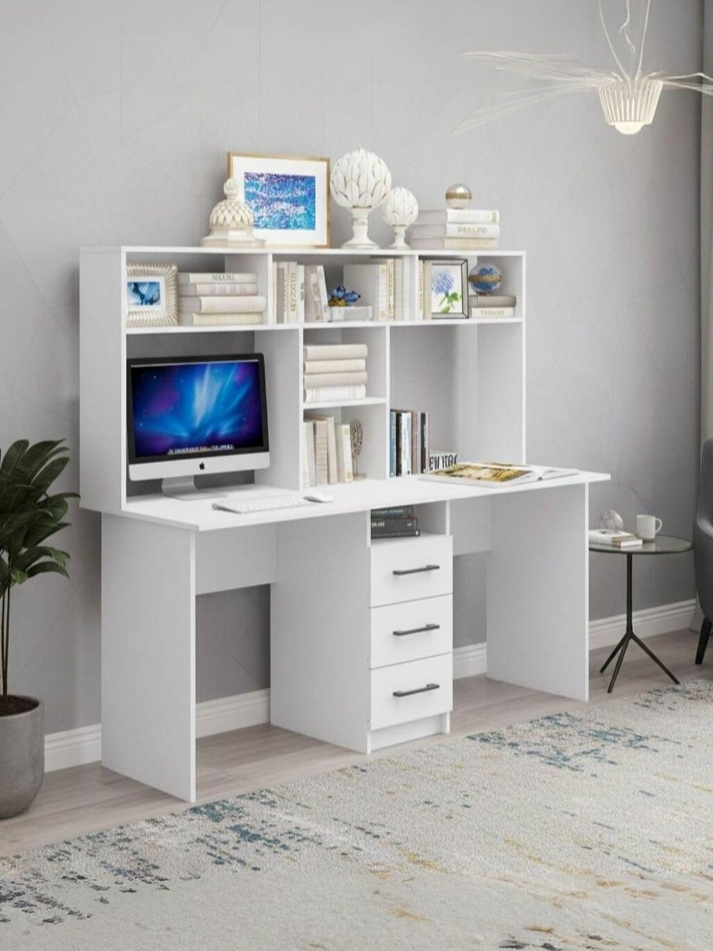 Стол компьютерный для двоих СК-58, Белый