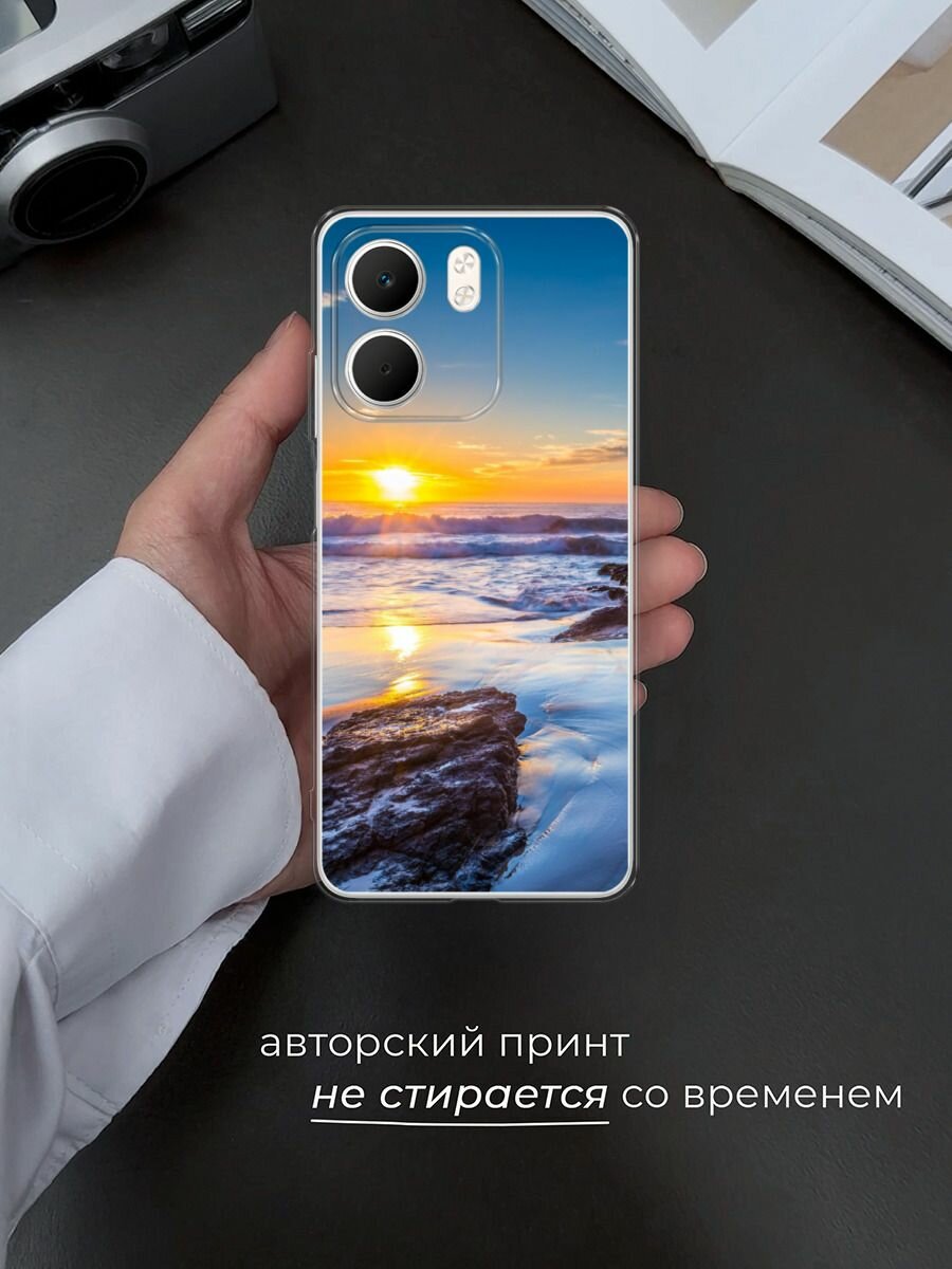 Силиконовый чехол на Oppo A5x / Оппо А5x с принтом "Восход 6" — фото 1