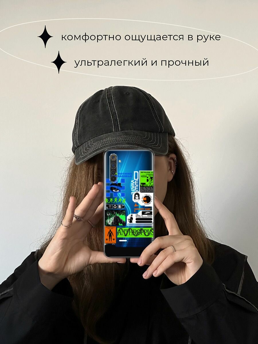 Чехол на Realme 6 Pro / Реалми 6 Про с принтом "Nothing impossible", прозрачный — фото 1