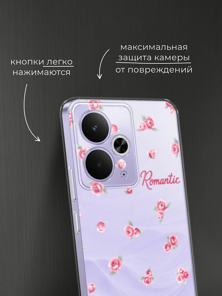 Чехол на Realme 14T / Реалми 14Т с принтом "Romantic 2", прозрачный — фото 1