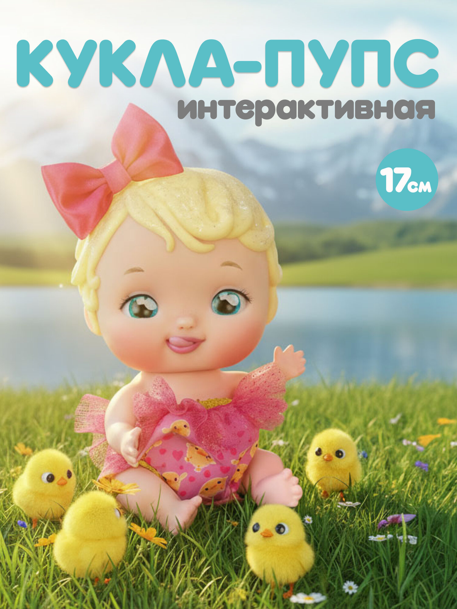 Кукла пупс Wandi-Doo Блондиночка интерактивная 17 см c аксессуарами, WAD03000