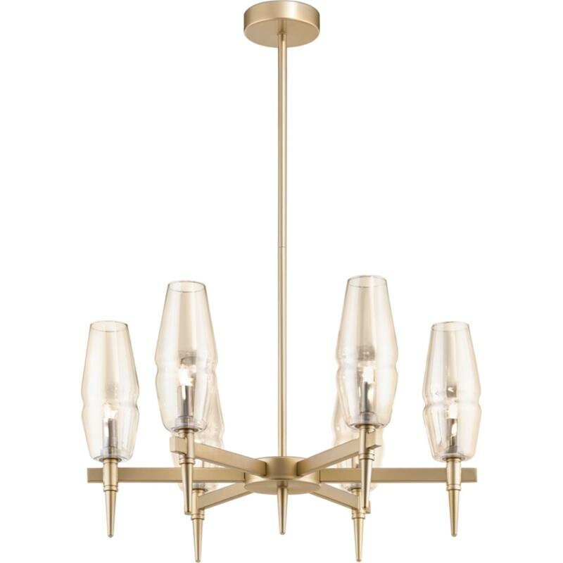 Люстра Maytoni House Lita H002PL-06G Прозрачная Матовое золото Классический