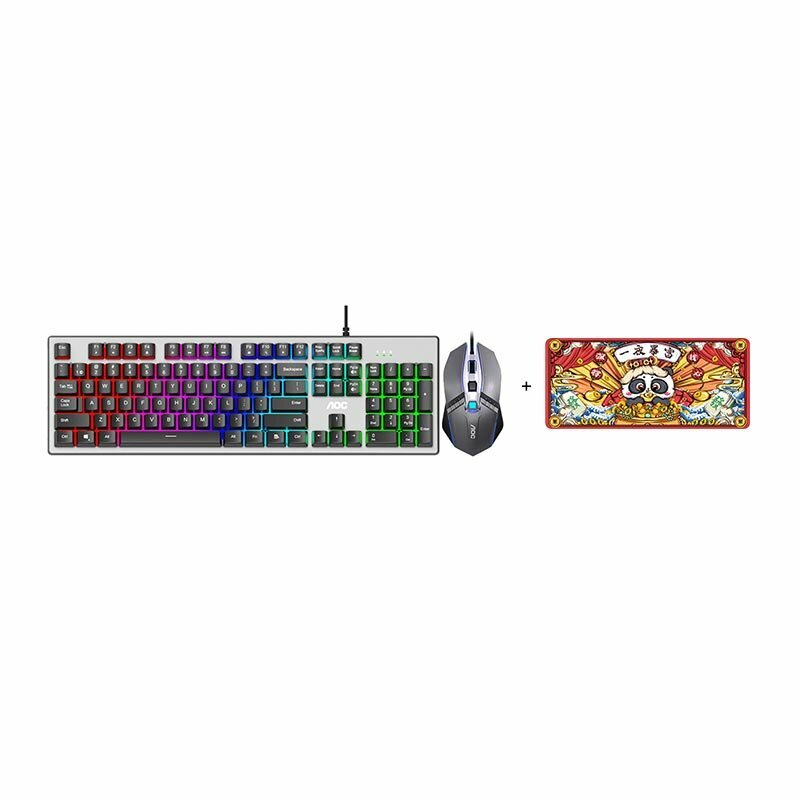 Комплект клавиатуры и мыши AOC keyboard and mouse set + keyboard and mouse pad, цвет: черный