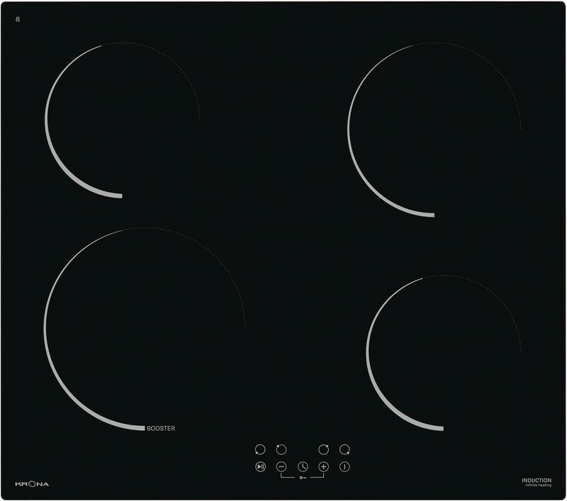 Индукционная варочная панель Krona Neckar 60 BL, конфорок: 4 шт, стеклокерамика, независимая, черный