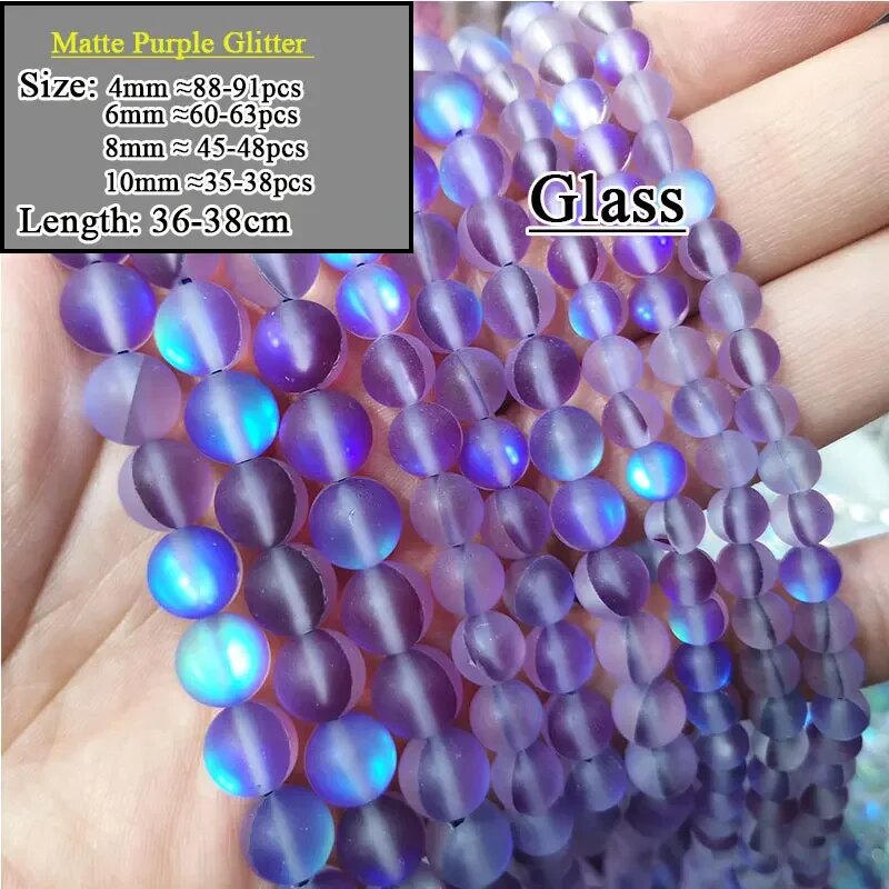 Бусины из натурального камня LUOMAN XIARI Фиолетовый, 6mm about 60-63pcs, matte purple glitter