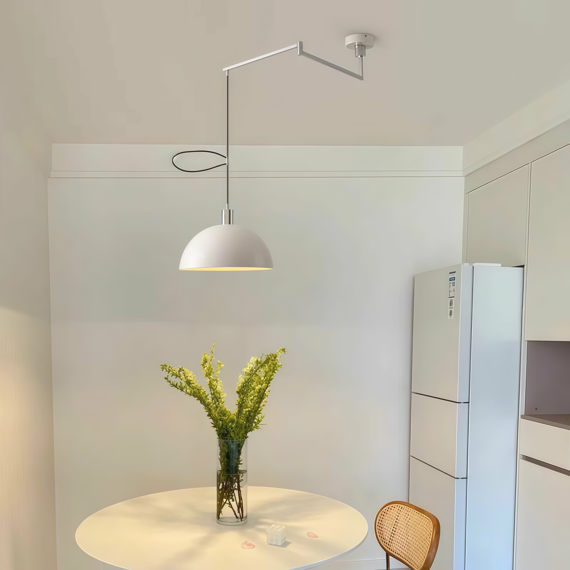 Люстра Clear Lighting Bauhaus Swing Arm, светодиодная, RGB, антикварная, белый