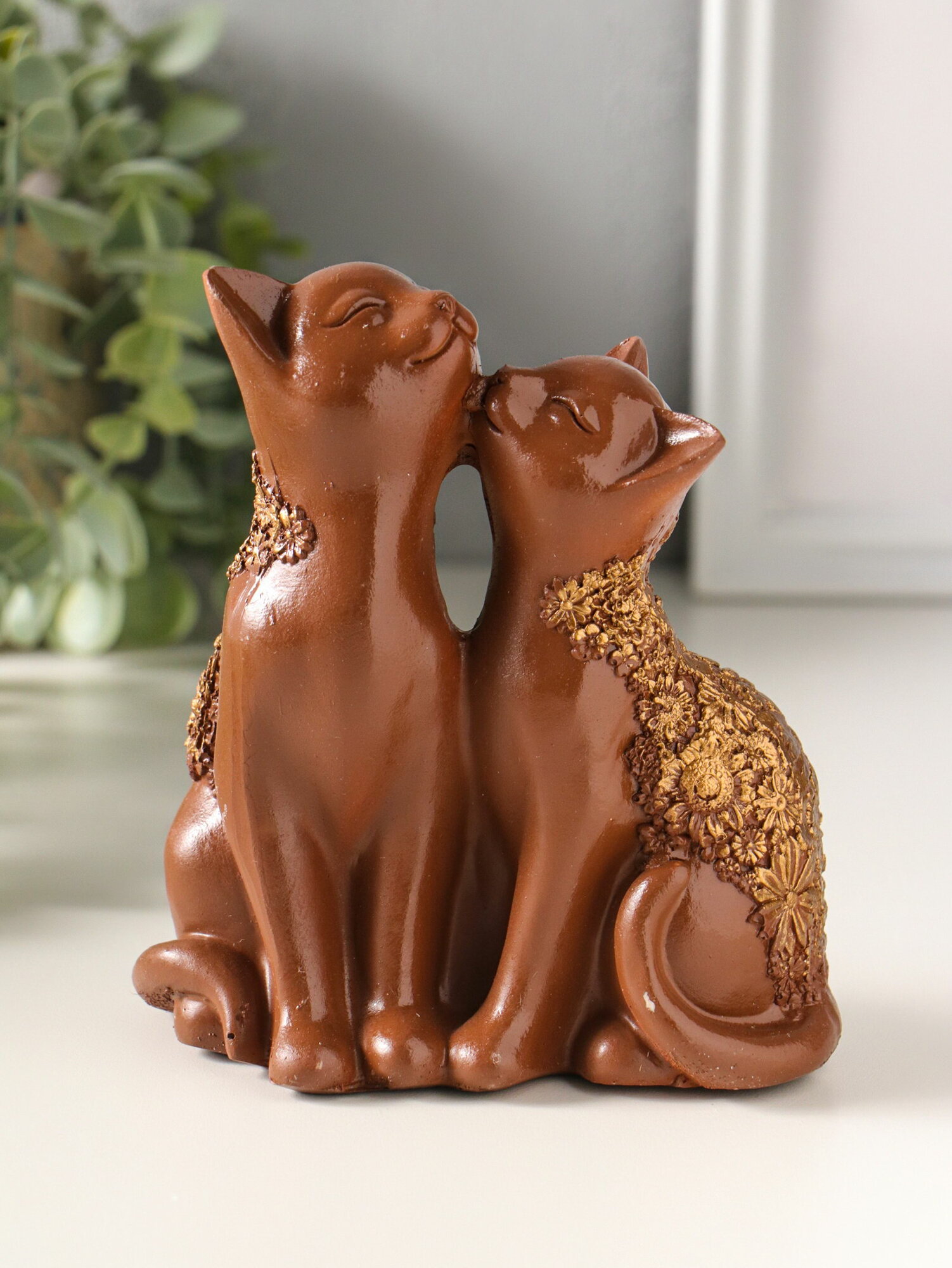 Фигурка полистоун "Кот и Кошка", 14x13 см, тематика праздника: 14 февраля