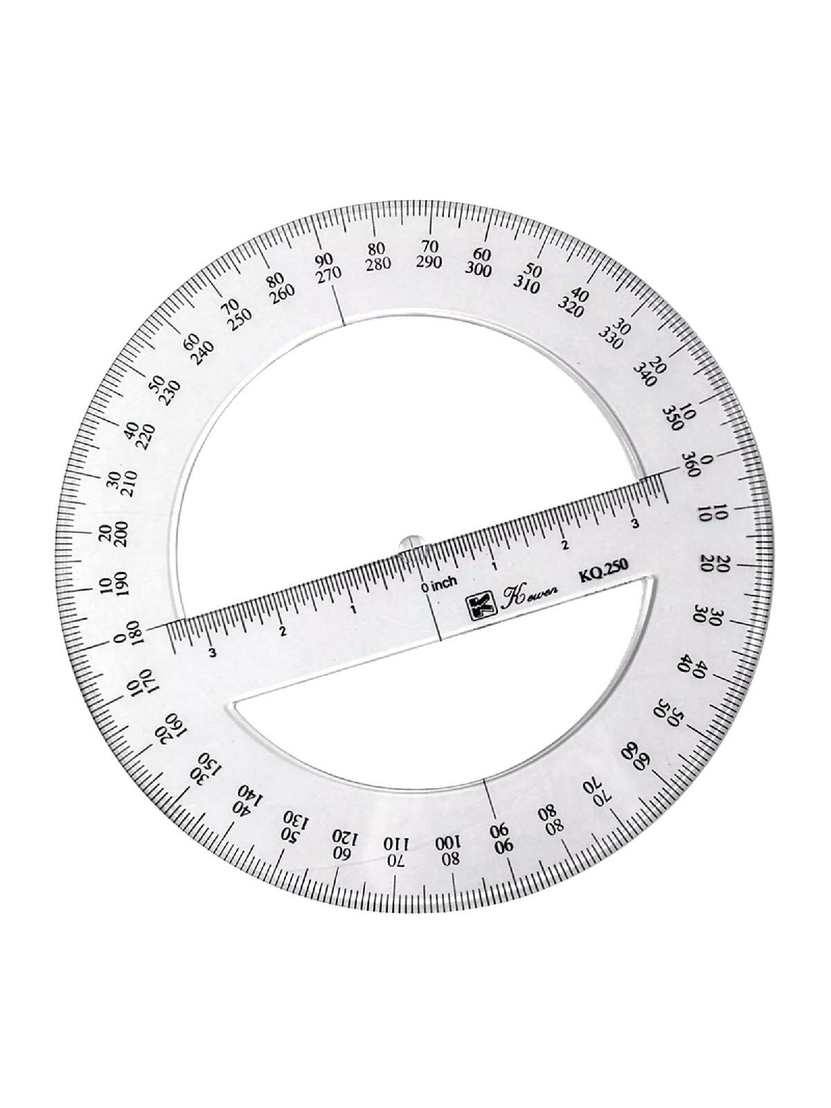 Круглый транспортир длиной 25 см